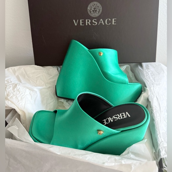 Versace | Shoes | Versace Platform Wedge Sandals | Poshmark